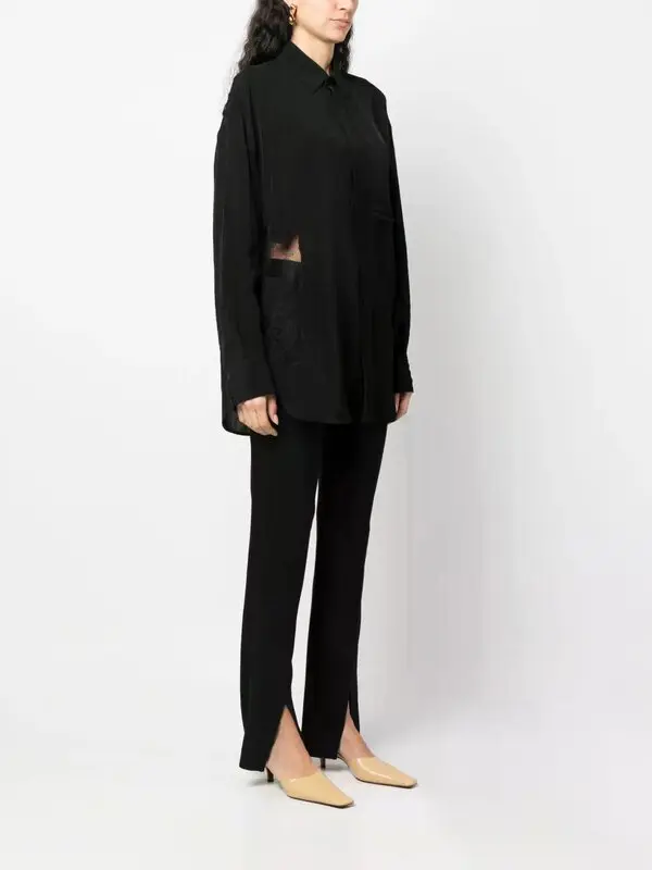 Gauchère Lace-appliqué Satin Shirt