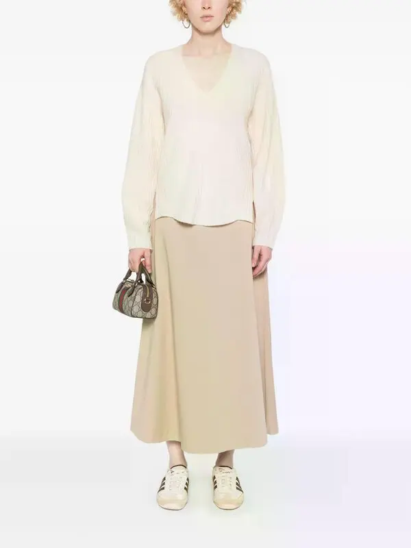TWINSET Ribbed Wool-cashmere Blend V-neck Sweater