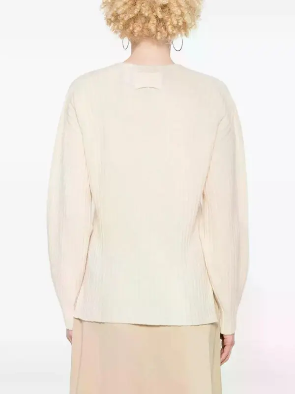TWINSET Ribbed Wool-cashmere Blend V-neck Sweater