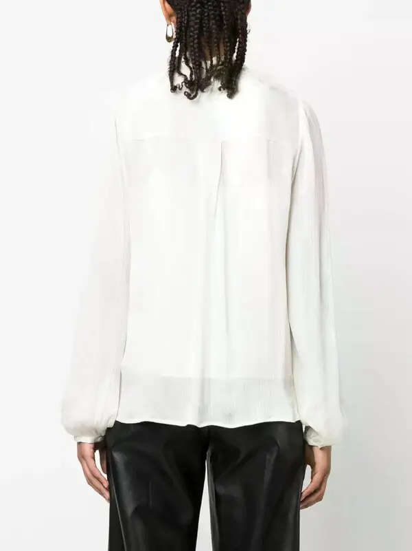 TWINSET Feather-trimmed Chiffon Blouse