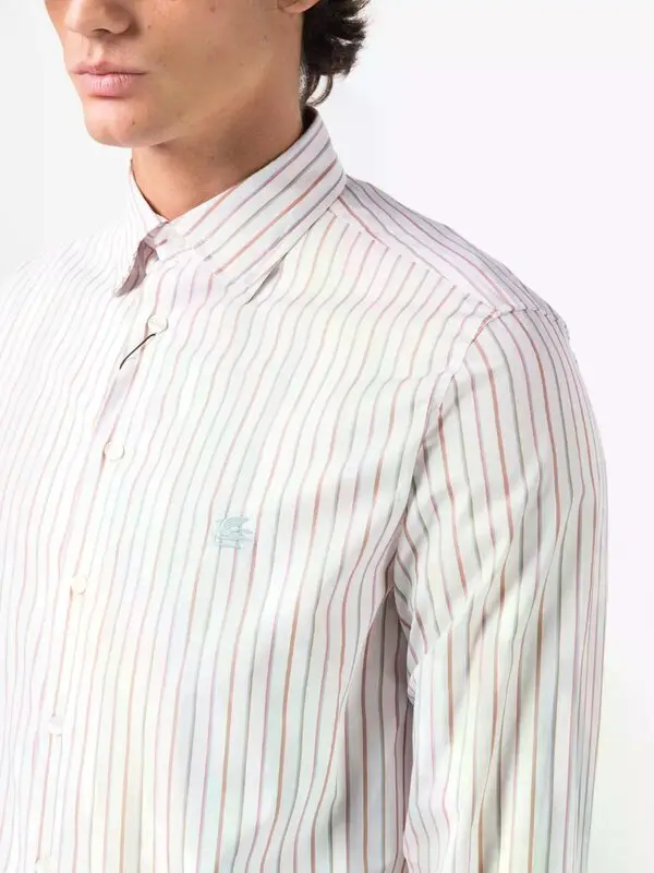 Etro Logo-embroidered Striped Shirt