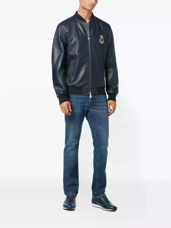 BILLIONAIRE Leather Bomber Jacket