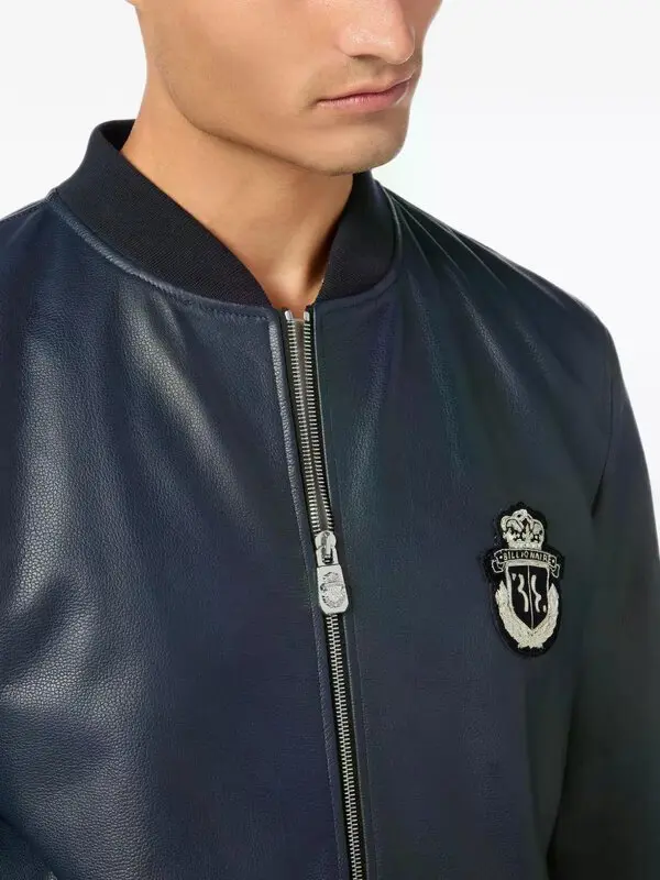 BILLIONAIRE Leather Bomber Jacket