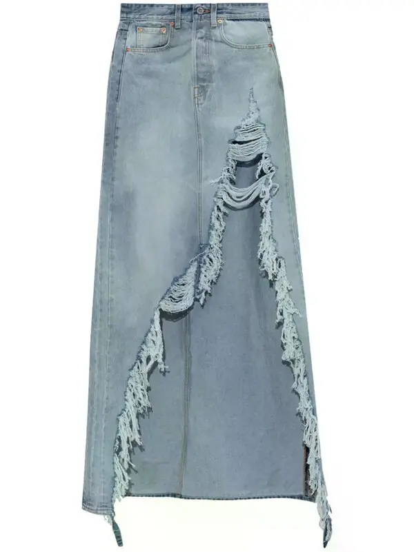 Vetements Draped Denim Skirt - Blue