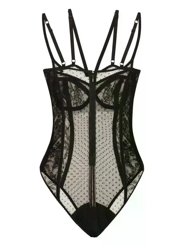 Dolce & Gabbana Floral Lace Semi-sheer Bodysuit
