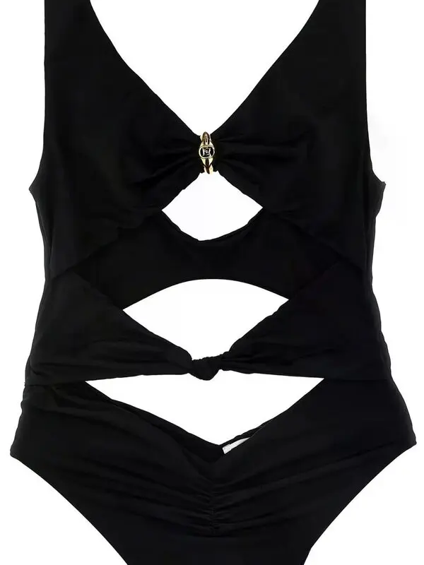 Elisabetta Franchi Knotted Cut-out Swimsuit