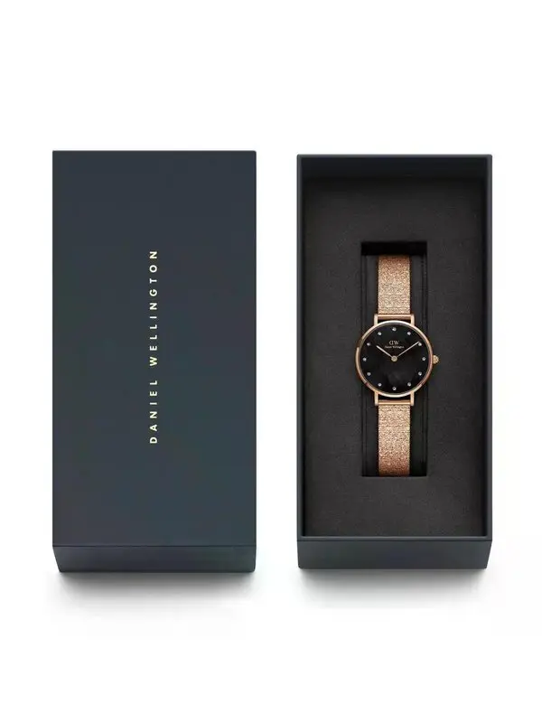 DANIEL WELLINGTON Petite Pressed Studio Lumine 28mm Rose Gold Plated Stainless Steel Watch