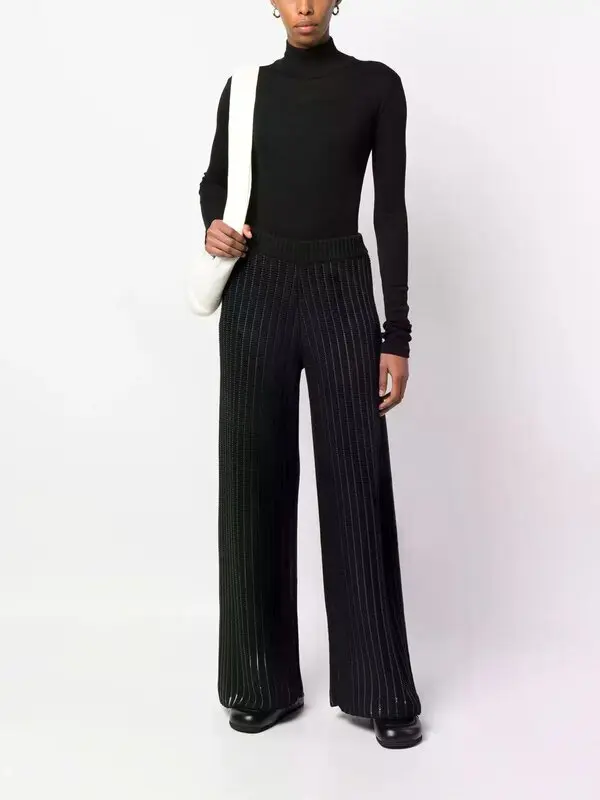 Fabiana Filippi Wide-leg Ribbed Knit Trousers