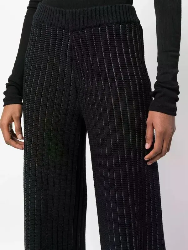 Fabiana Filippi Wide-leg Ribbed Knit Trousers