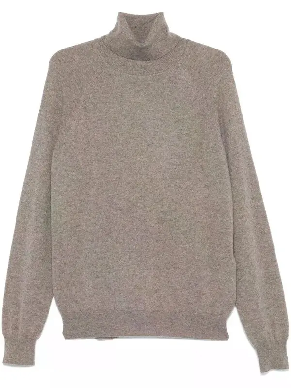 Saint Laurent Cashmere Roll Neck Sweater - Brown