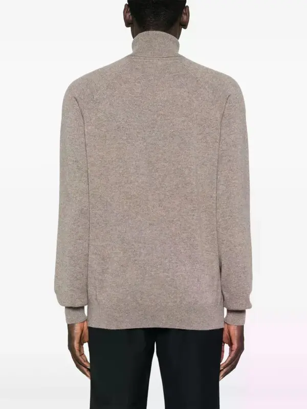 Saint Laurent Cashmere Roll Neck Sweater - Brown