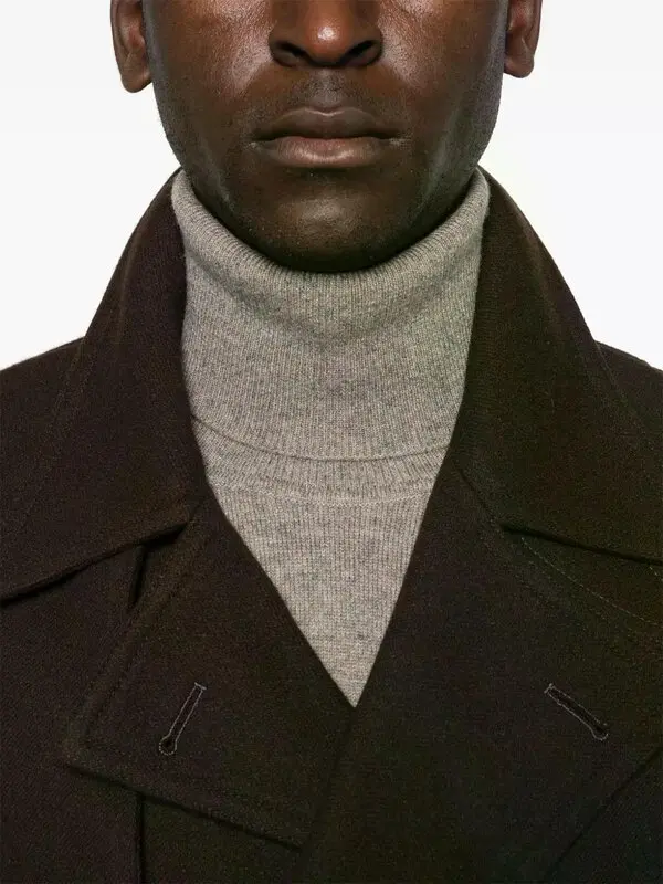 Saint Laurent Cashmere Roll Neck Sweater - Brown