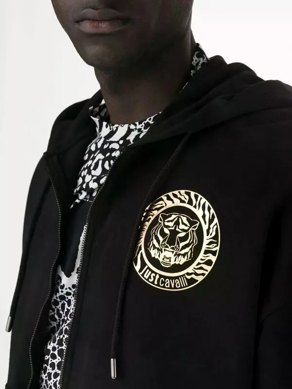 Just Cavalli Logo Print Cotton Hoodie