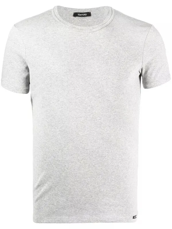 TOM FORD Logo Patch Crew Neck T-shirt - Grey