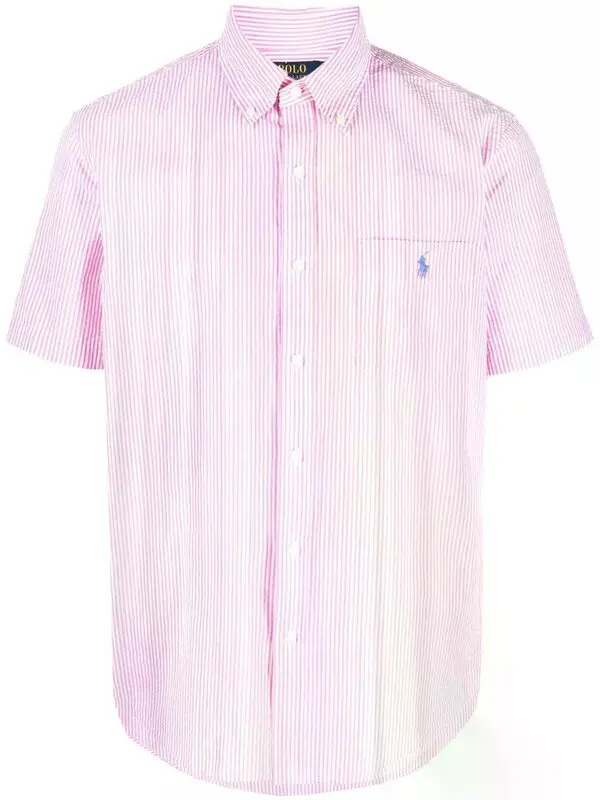 Polo Ralph Lauren Logo-embroidered Striped Shirt - Pink