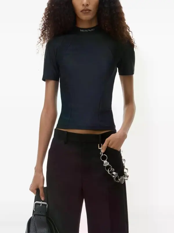 Alexander Wang Mock Neck Short Sleeve Top