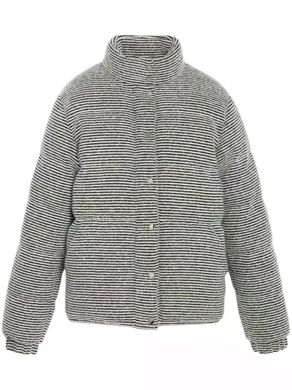BARRIE Striped Cashmere-blend Puffer Jacket - Black