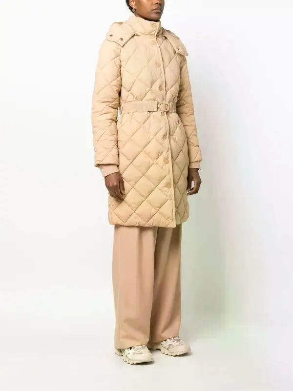 TWINSET Diamond-quilted Coat With Detachable Belt
