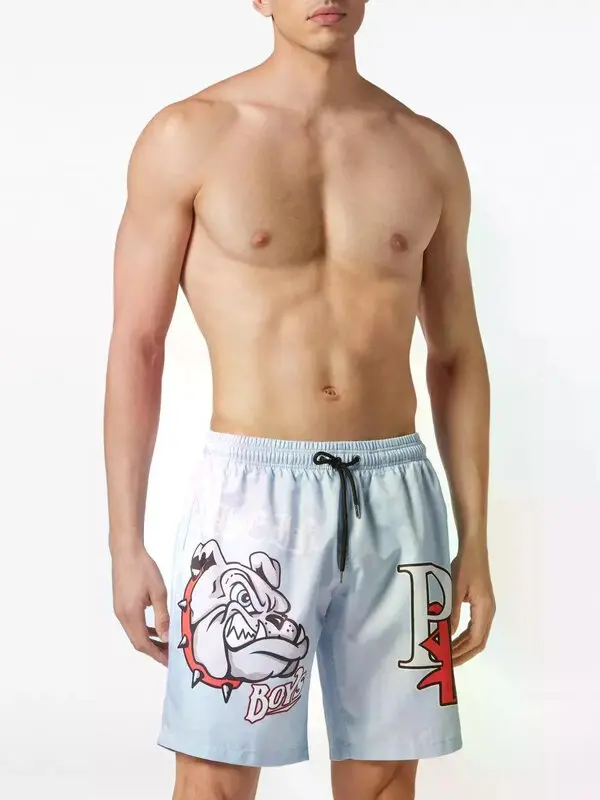 Philipp Plein Bulldogs-print Swim Shorts