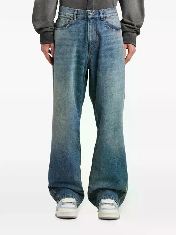 Palm Angels Curved Logo Loose-fit Jeans