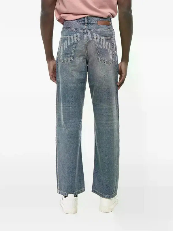 Palm Angels Curved Logo Loose-fit Jeans