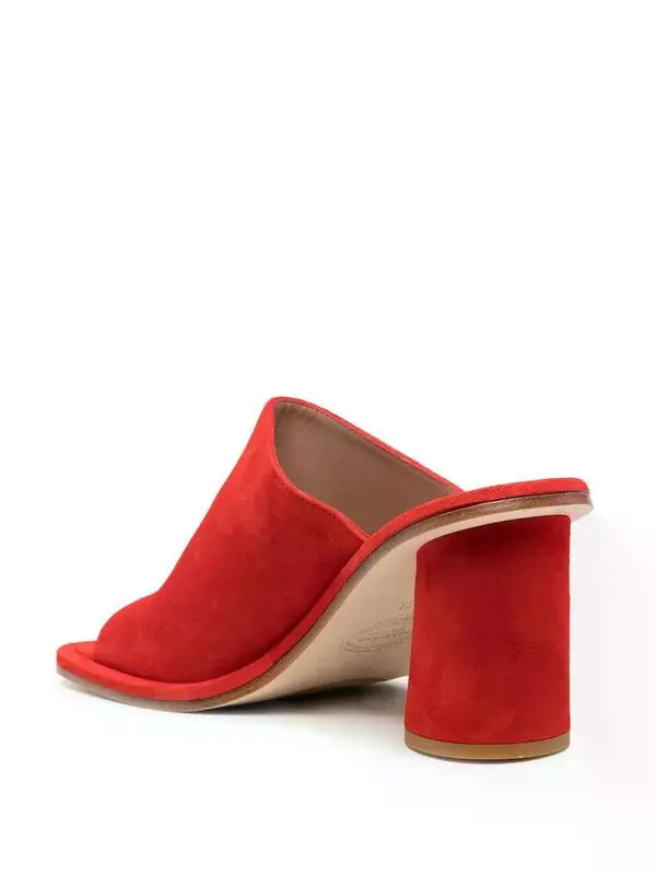 SCAROSSO Gwen Suede Mules - Red