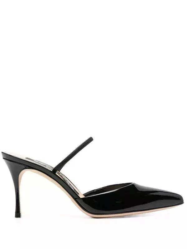 SERGIO ROSSI Godiva Patent Leather Slingback Pumps - Black