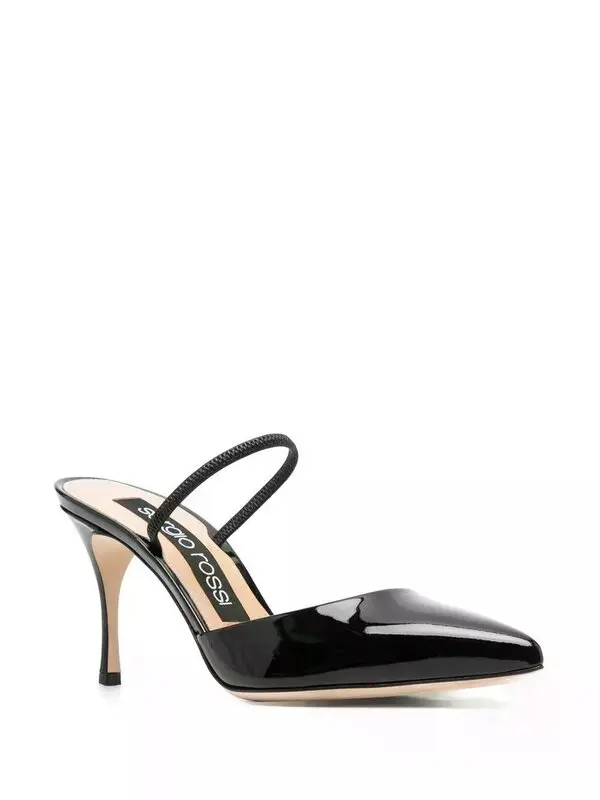 SERGIO ROSSI Godiva Patent Leather Slingback Pumps - Black
