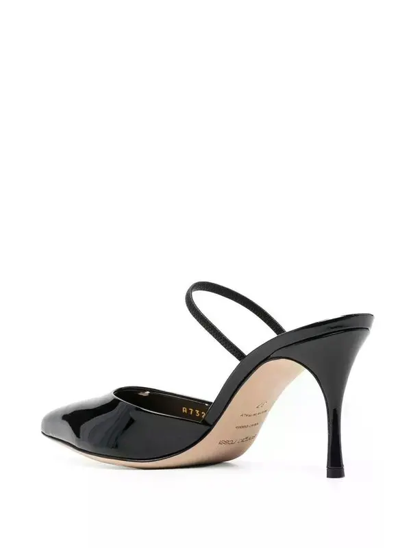 SERGIO ROSSI Godiva Patent Leather Slingback Pumps - Black