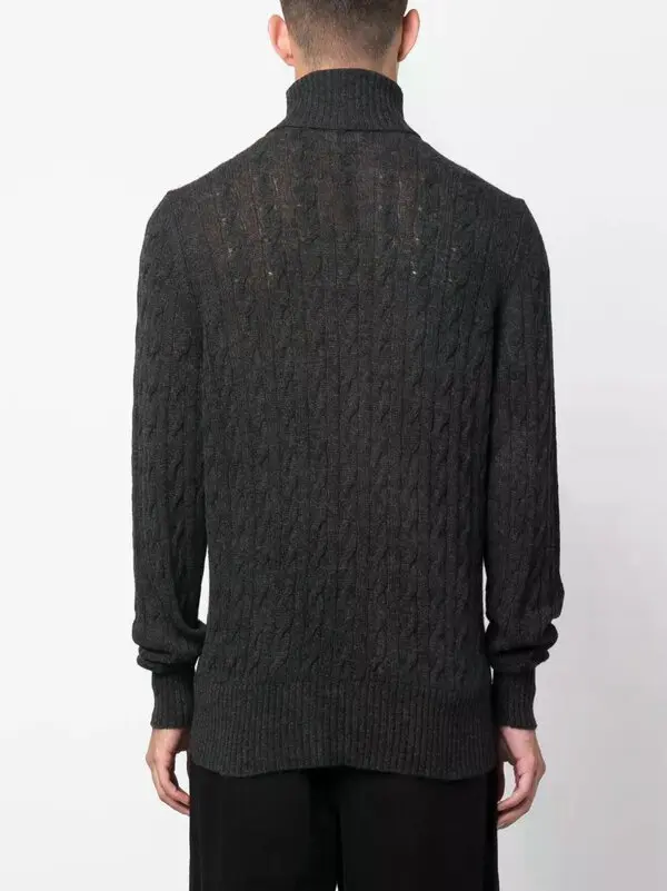 Etro Cashmere Cable Knit Roll Neck Jumper