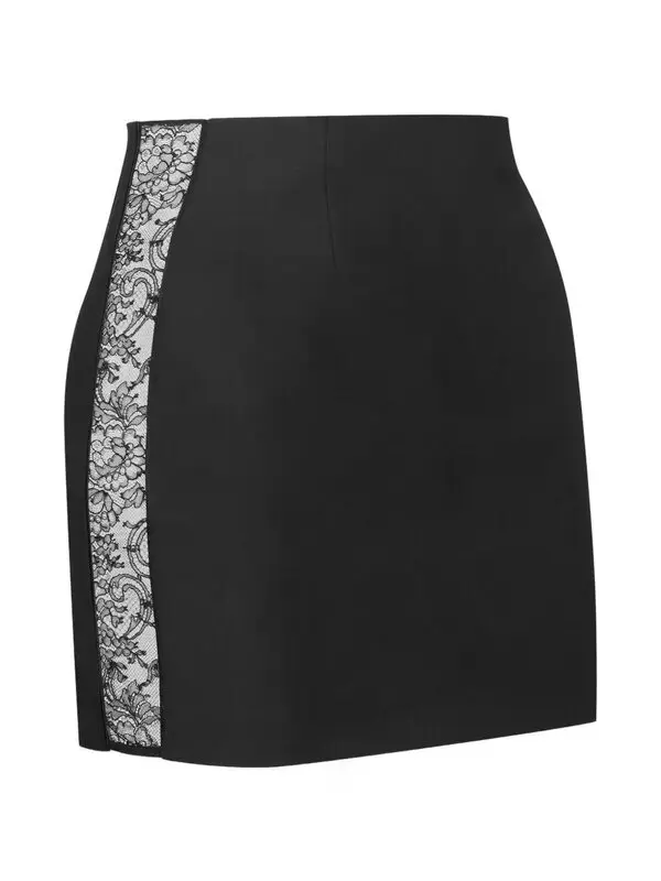 MAISON CLOSE Lace-detailing Logo-patch Skirt - Black