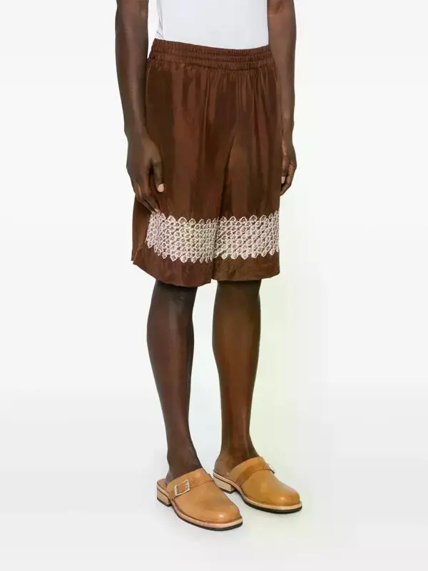 FENG CHEN WANG Graphic Print Shorts With Elasticated Waistband