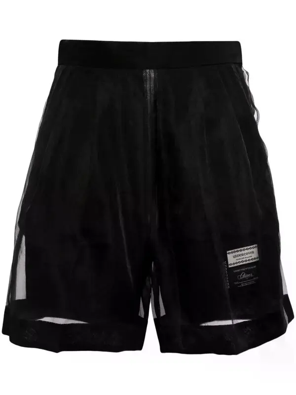 Undercover Silk Tulle Overlay Shorts - Black