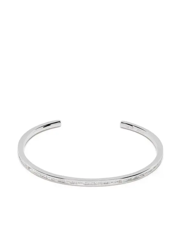 ANITA KO 18kt White Gold Baguette Diamond Cuff Bracelet - Silver