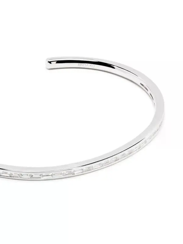 ANITA KO 18kt White Gold Baguette Diamond Cuff Bracelet