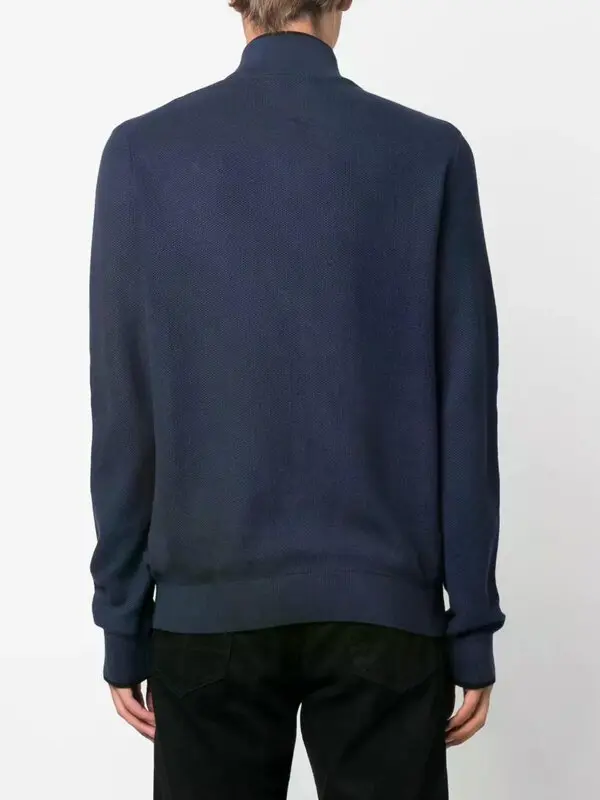 Michael Kors Textured Cotton Half-zip Jumper