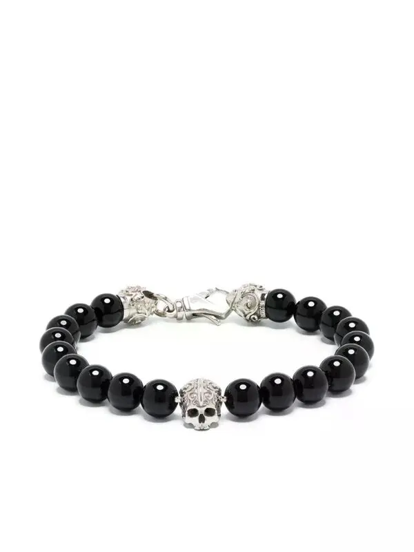 Emanuele Bicocchi Skull-detail Bead Bracelet - Silver