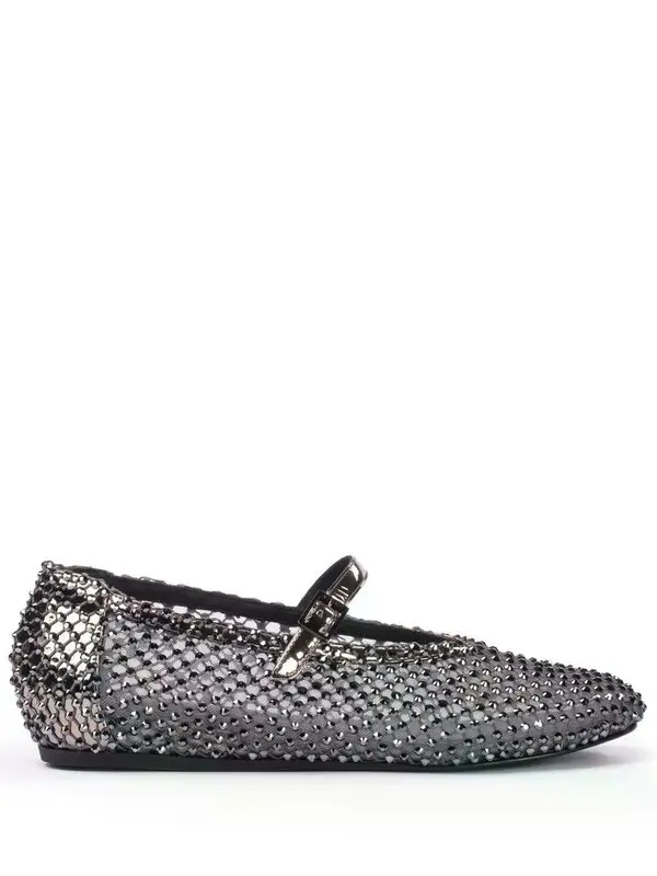 LE SILLA Gilda Crystal-embellished Ballerina Shoes - Silver