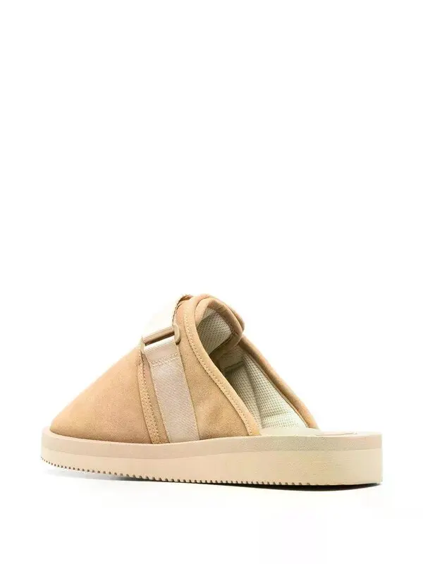 Suicoke Zavo-vs Touch-strap Suede Slippers - Brown
