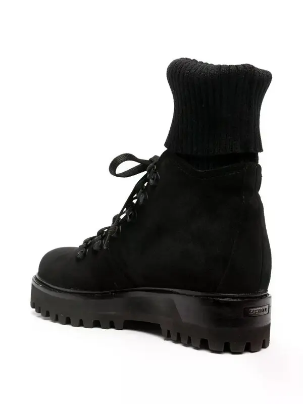 LE SILLA Suede Ankle Boots With Ribbed Detailing