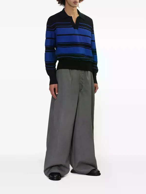 Sunnei Striped V-neck Long Sleeve Knit