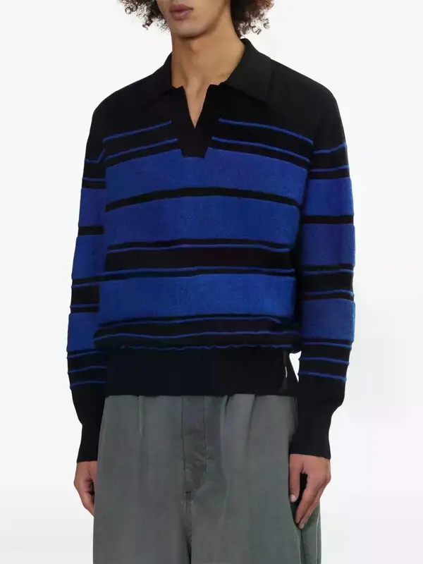 Sunnei Striped V-neck Long Sleeve Knit