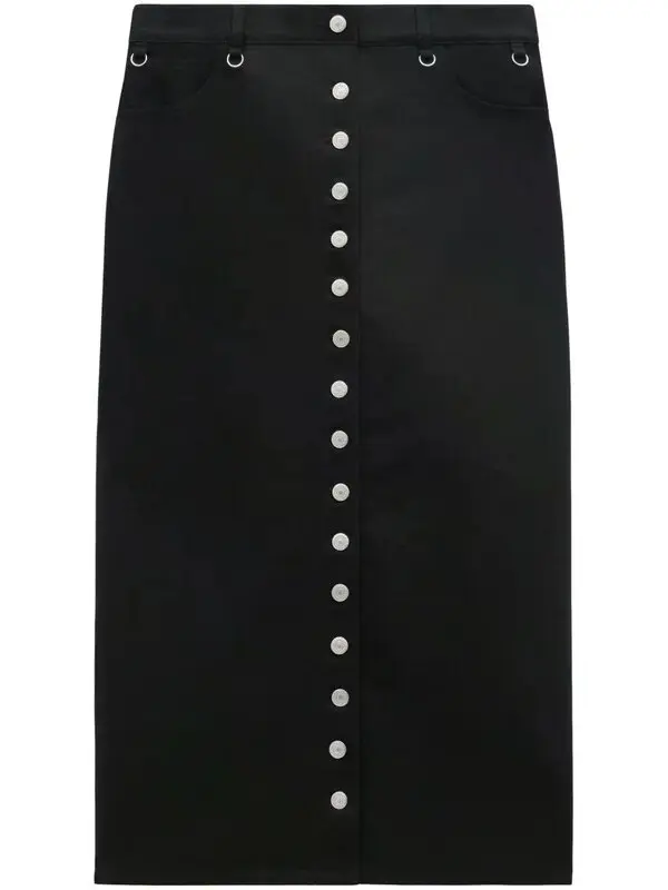 COURREGES Multiflex Denim Midi Skirt