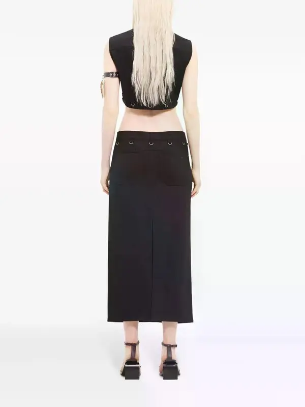COURREGES Multiflex Denim Midi Skirt