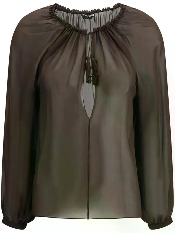 TOM FORD Long-sleeve Silk Blouse