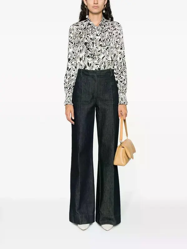 Diane Von Furstenberg Tina Heart Pattern Shirt