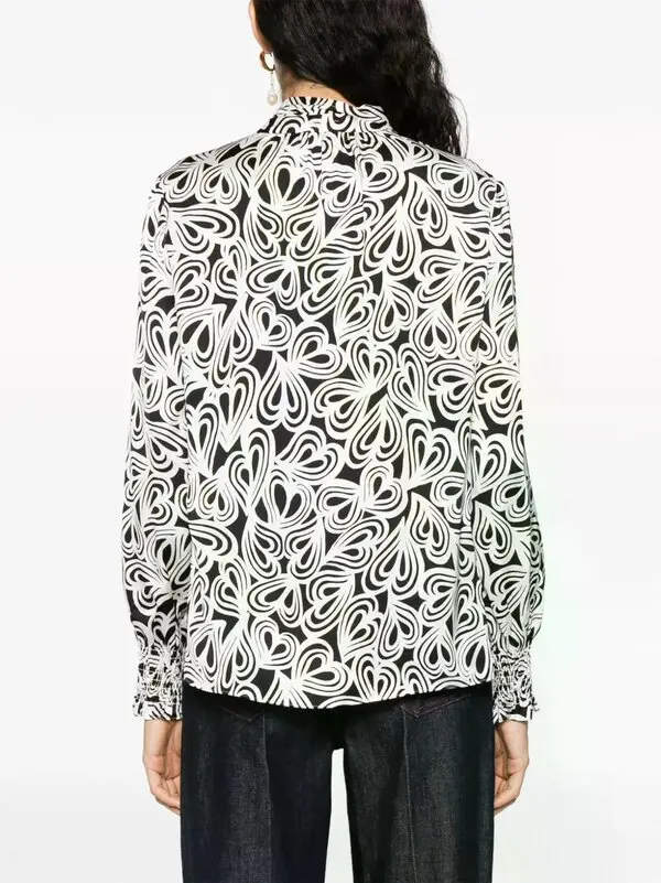 Diane Von Furstenberg Tina Heart Pattern Shirt