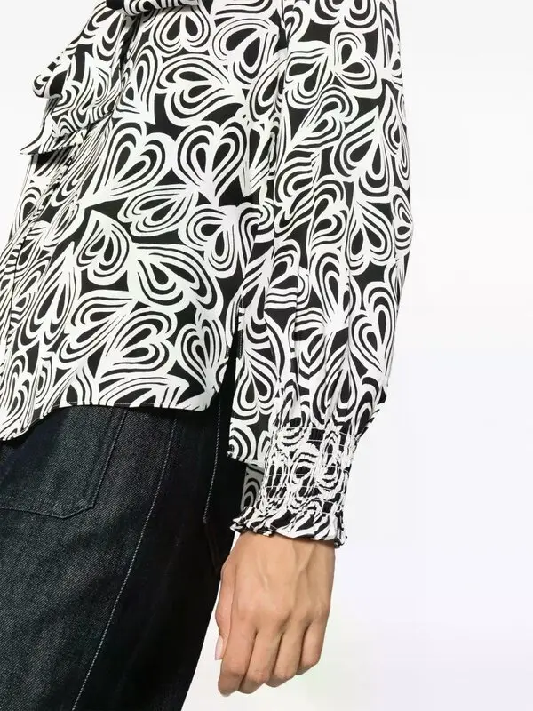 Diane Von Furstenberg Tina Heart Pattern Shirt