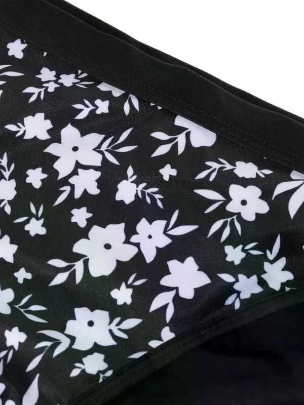 DUSKII Floral-print Bikini Bottoms - Black