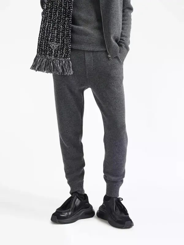 Prada Logo-embroidered Cashmere Trousers